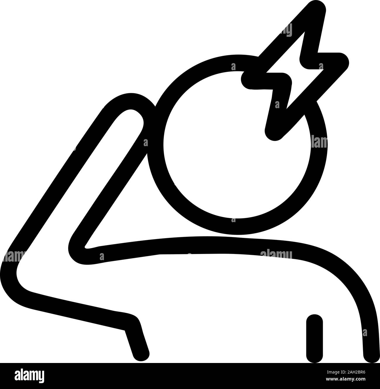 Headache icon vector. Isolated contour symbol illustration Stock Vector ...