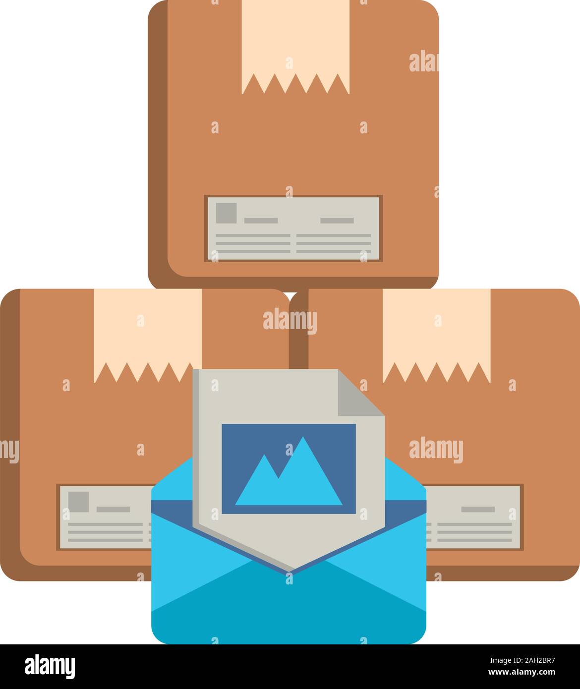 pile of boxes packing postal service Stock Vector Image & Art - Alamy