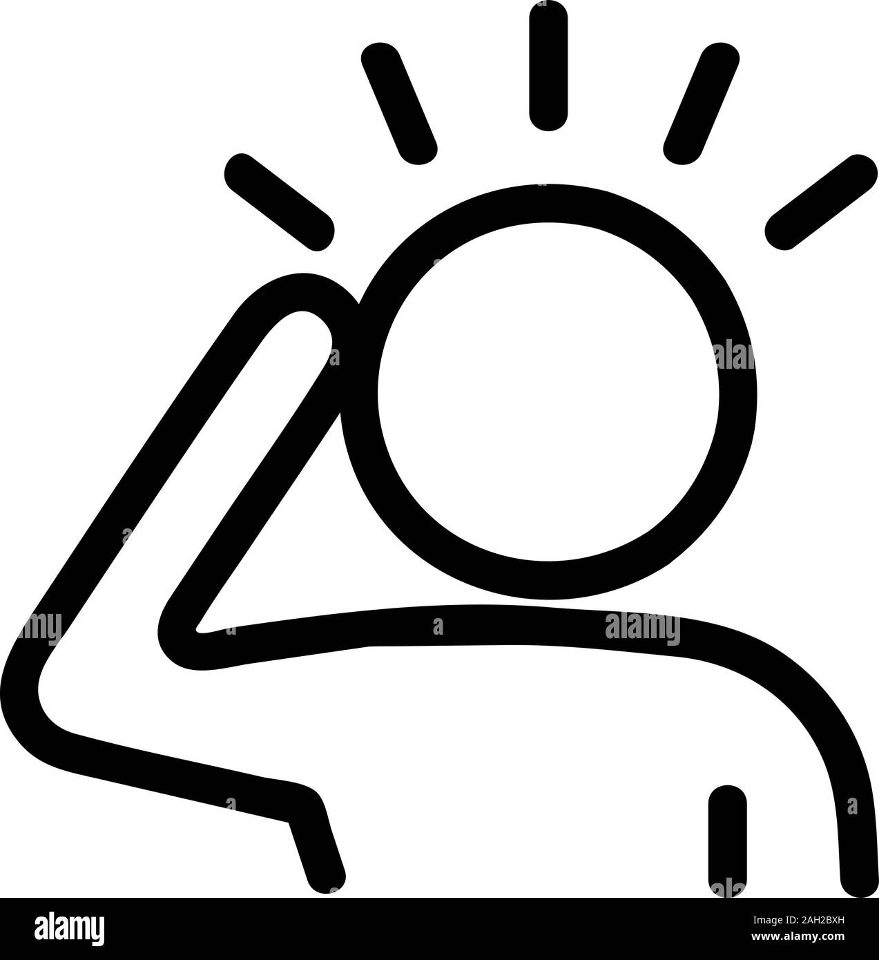 Headache icon vector. Isolated contour symbol illustration Stock Vector ...