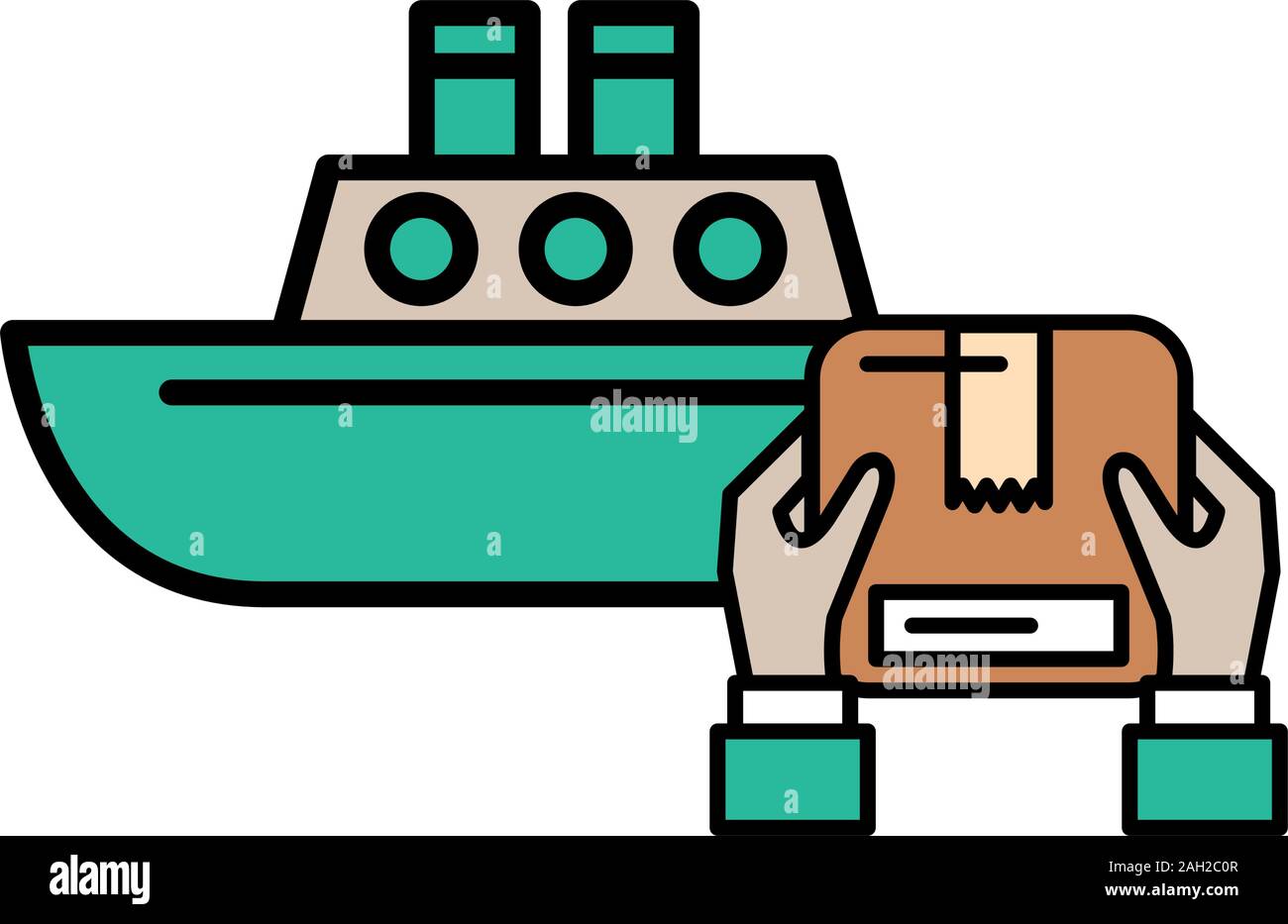 Carton boat Stock Vector Images - Alamy