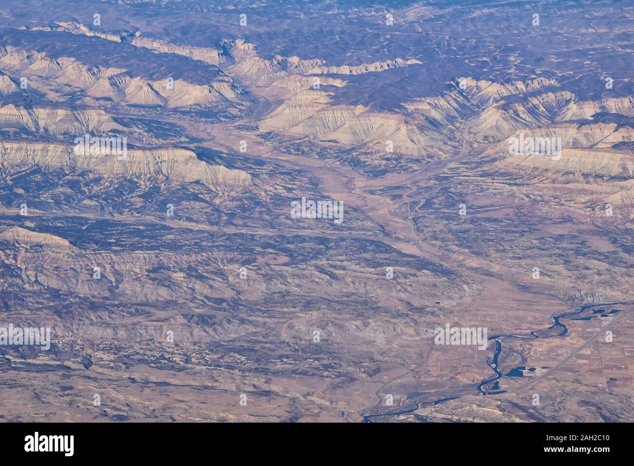 Colorado Rocky Mountains Aerial panoramic views from airplane of ...