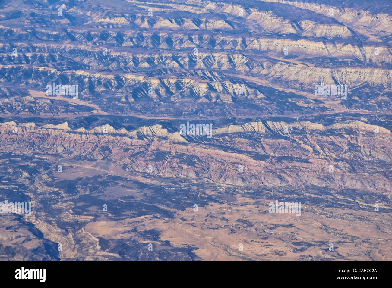 Colorado Rocky Mountains Aerial panoramic views from airplane of ...