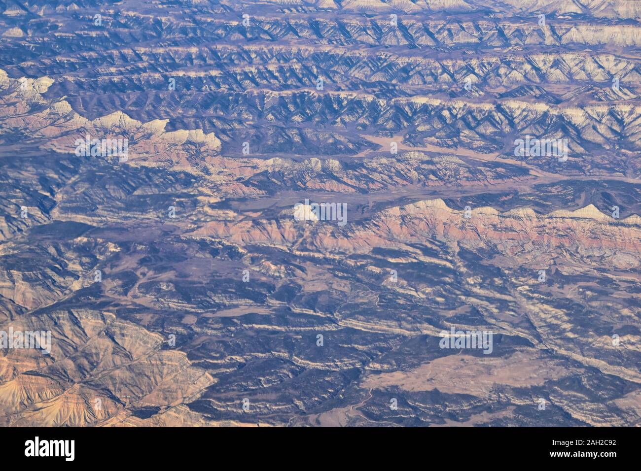 Colorado Rocky Mountains Aerial panoramic views from airplane of ...