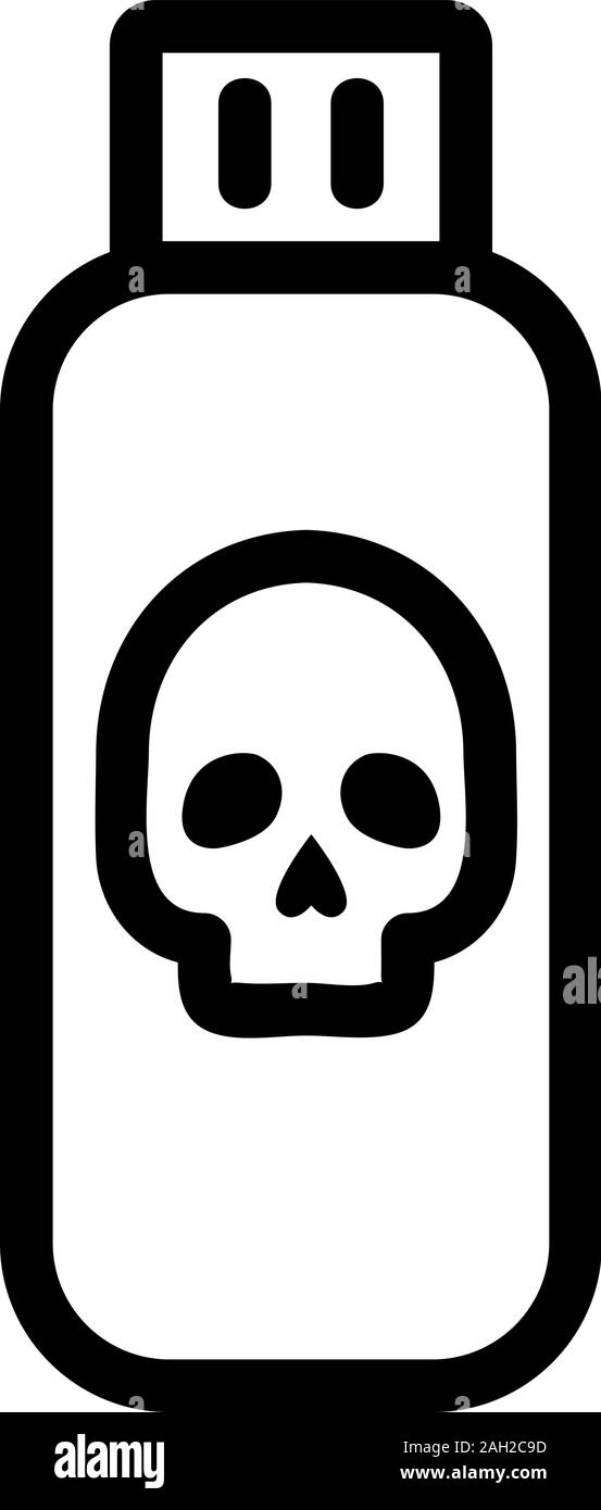 cyber attack icon vector. Isolated contour symbol illustration Stock ...