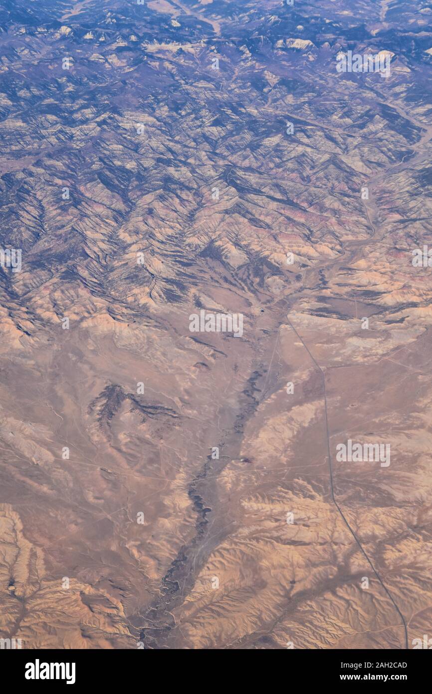 Colorado Rocky Mountains Aerial panoramic views from airplane of ...