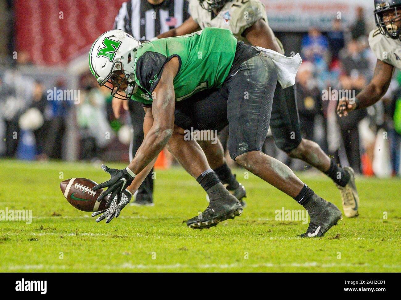 Tampa, FL, USA. 23rd Dec, 2019. Marshall tight end Xavier Gaines (11 ...