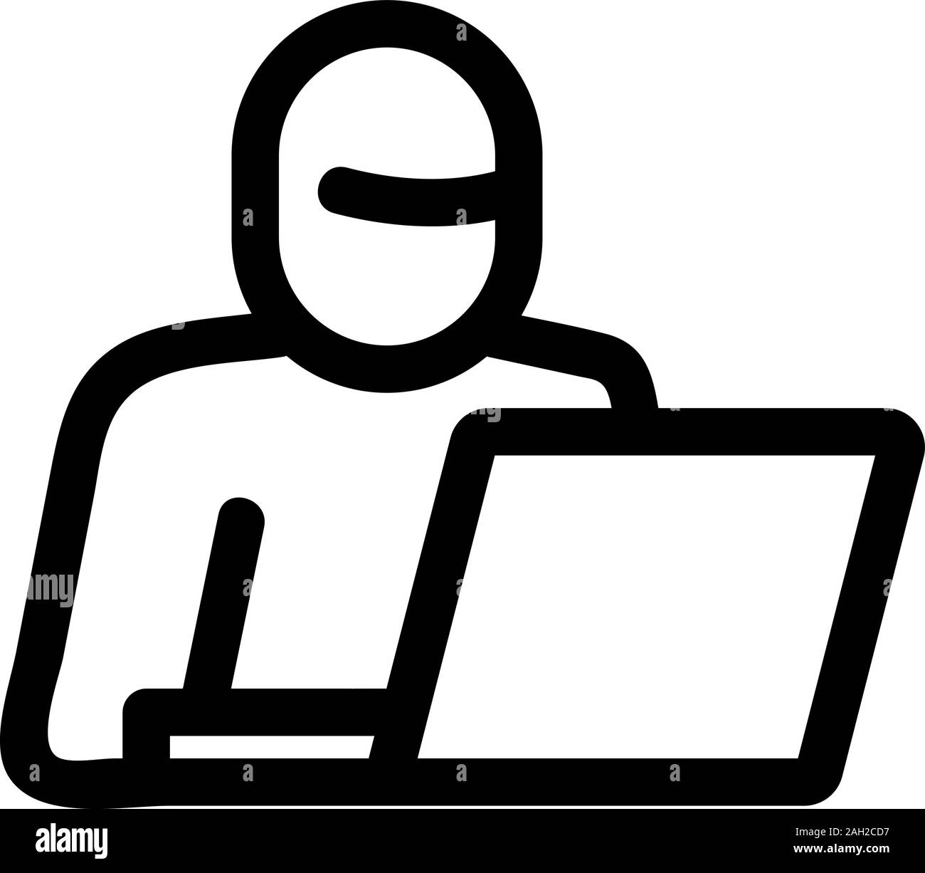 cyber attack icon vector. Isolated contour symbol illustration Stock ...