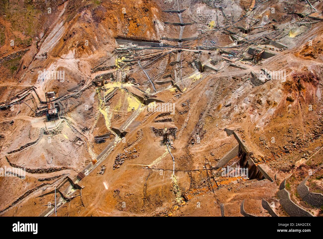 Sulfur mine at Mt.Owakudani, Hakone, Japan Stock Photo - Alamy