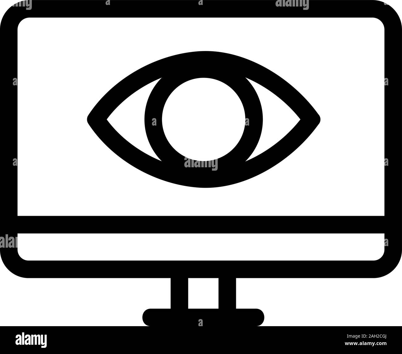 cyber attack icon vector. Isolated contour symbol illustration Stock ...