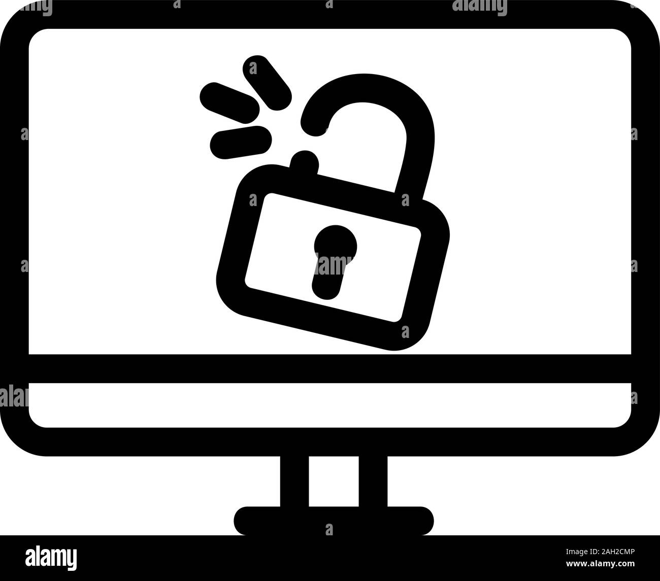 cyber attack icon vector. Isolated contour symbol illustration Stock ...