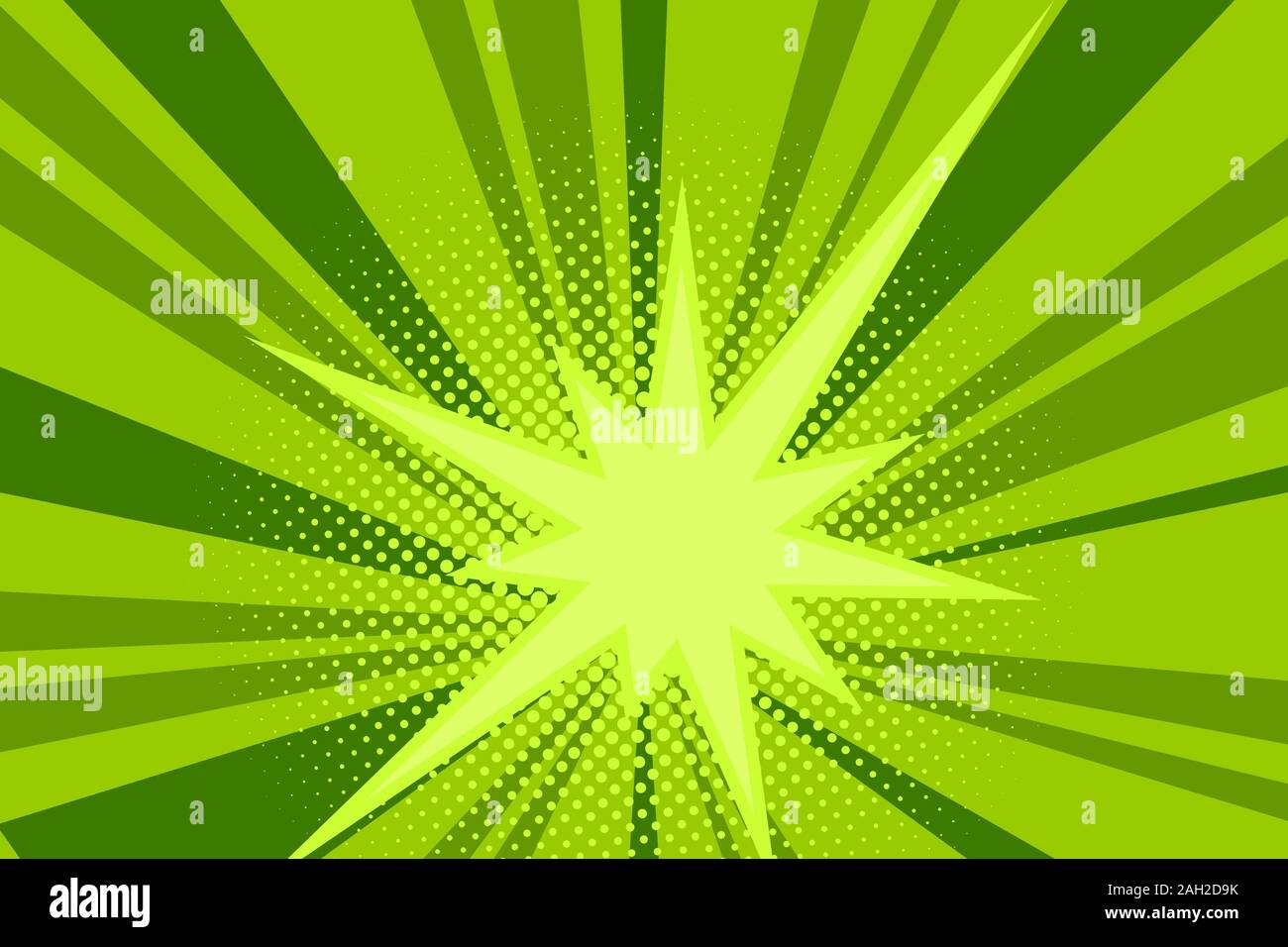 Comic green sunbeam background retro pop art style cartoon Stock Vector ...