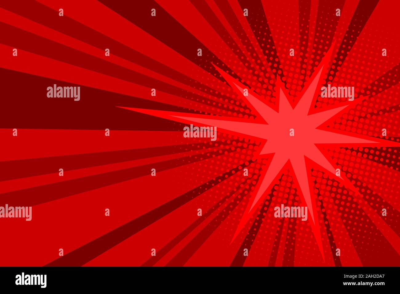 Comic red sunbeam background Retro pop art style cartoon Stock Vector ...