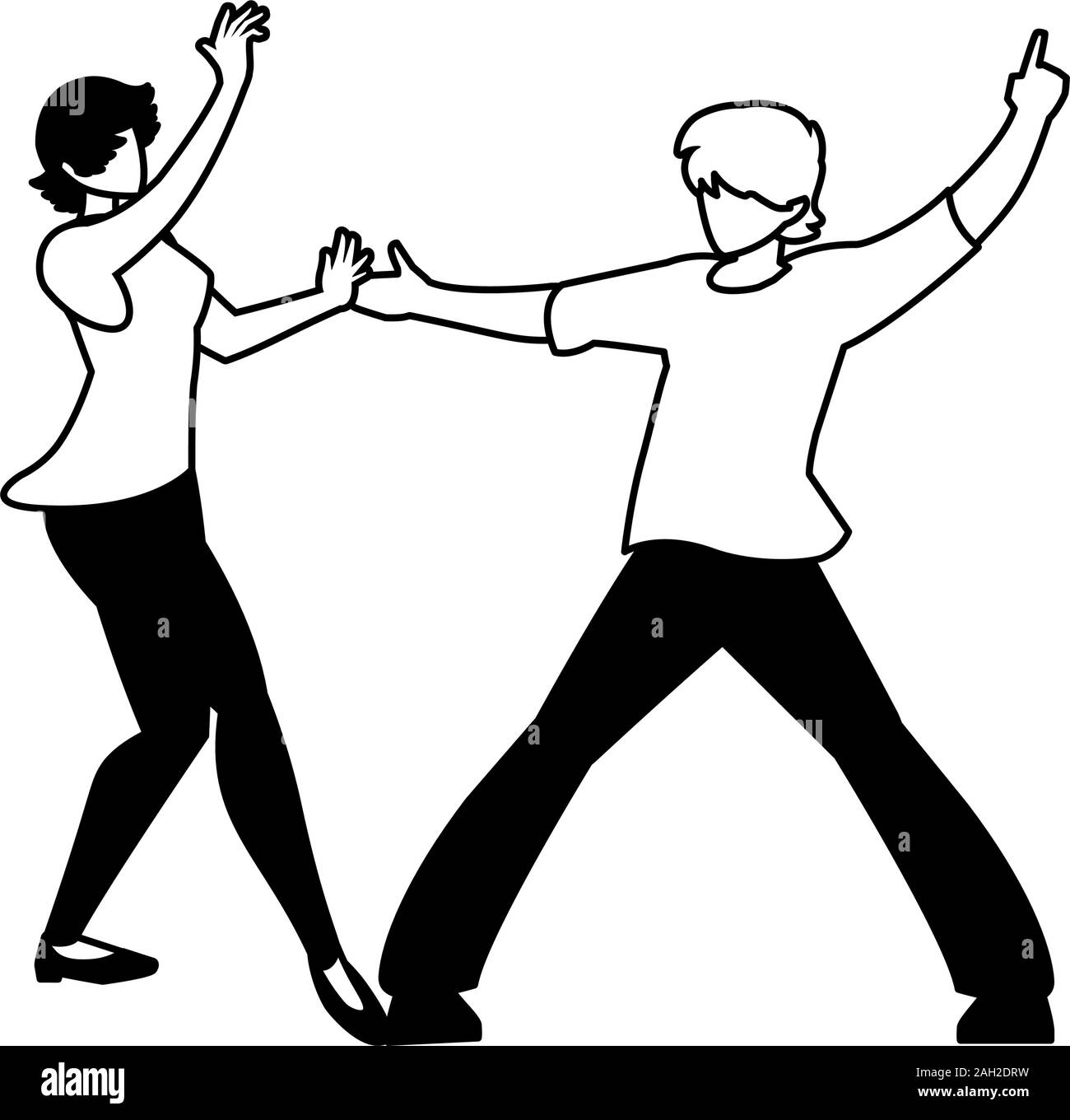 Two People Dancing Silhouette