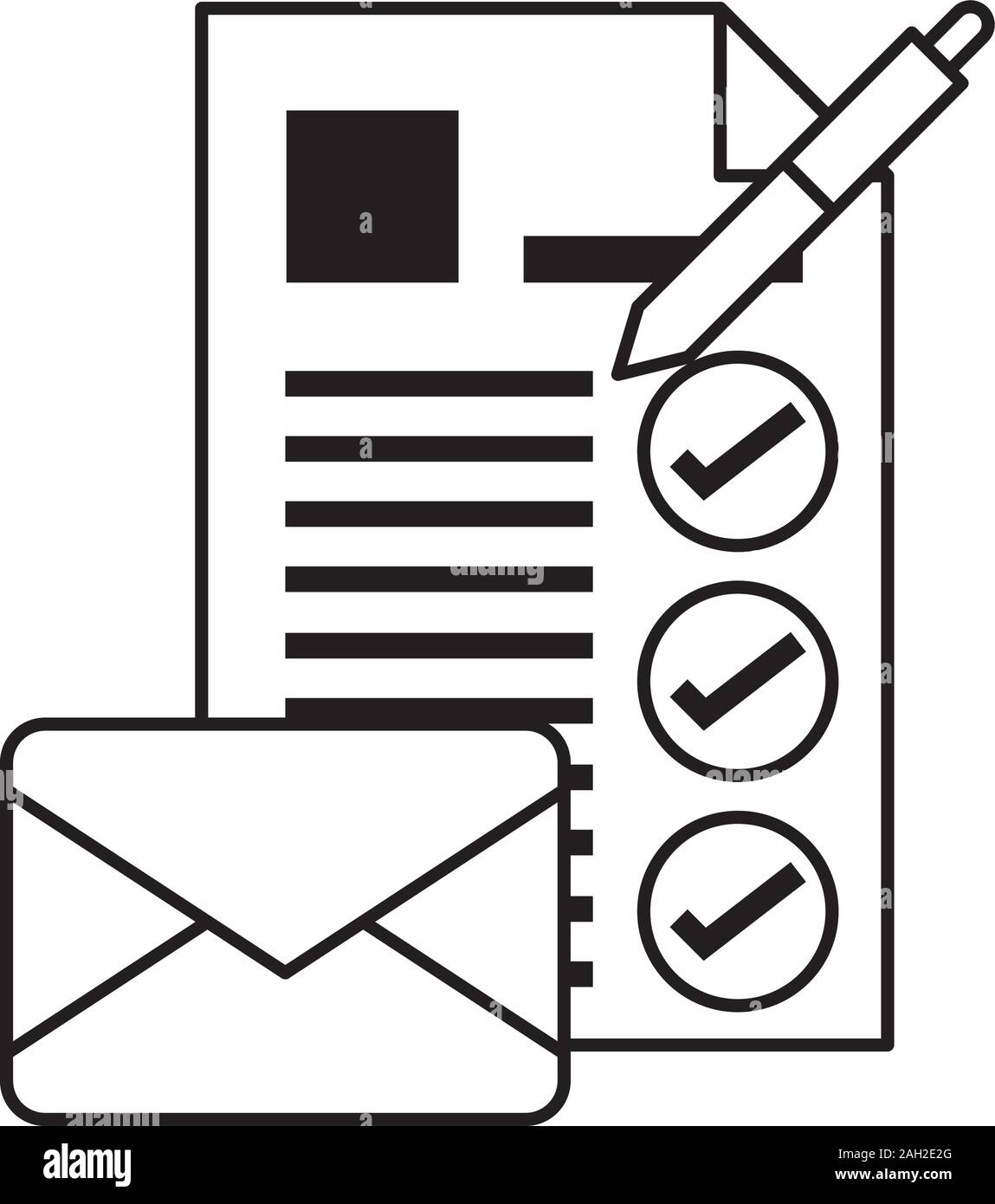 envelope mail with checklist postal service Stock Vector Image & Art ...