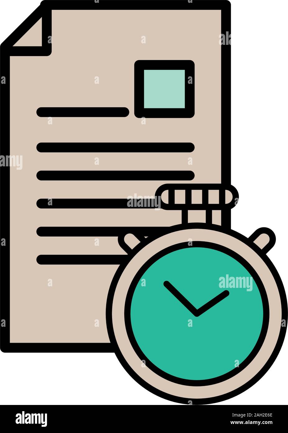document file with chronometer icon Stock Vector Image & Art - Alamy