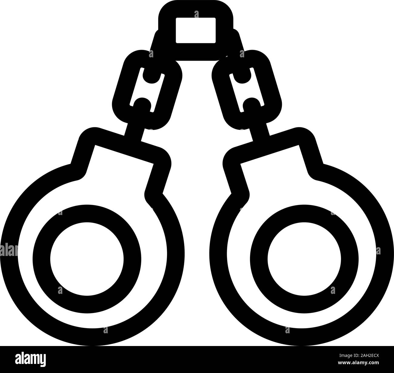 handcuffs icon vector. Isolated contour symbol illustration Stock ...
