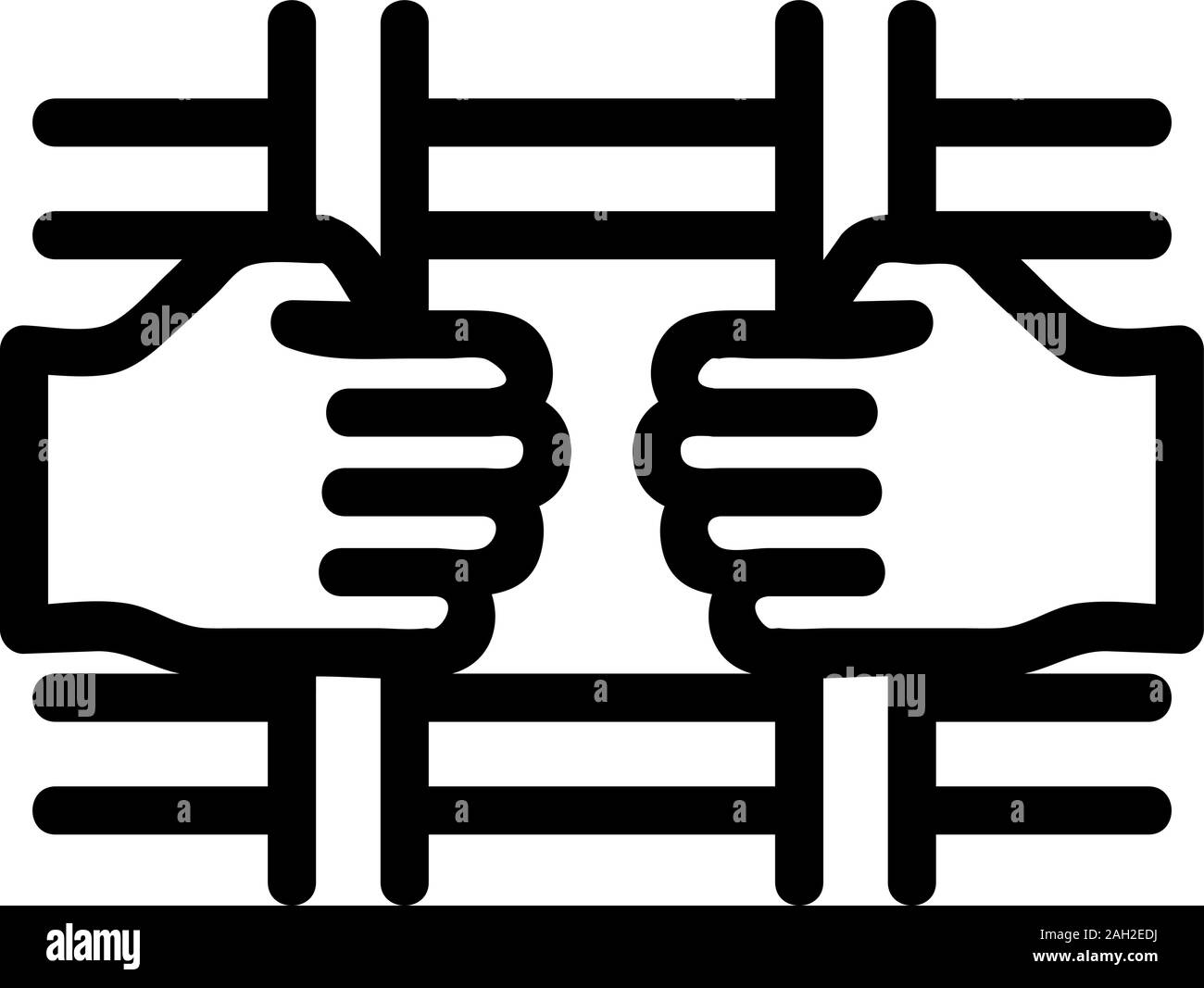 man behind bars icon vector. Isolated contour symbol illustration Stock ...