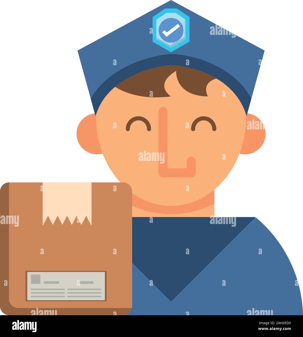 postman worker with box carton Stock Vector Image & Art - Alamy