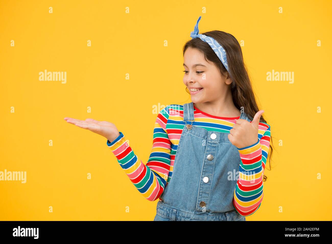 Advertisement concept. Promoting product for kids. Launching product ...