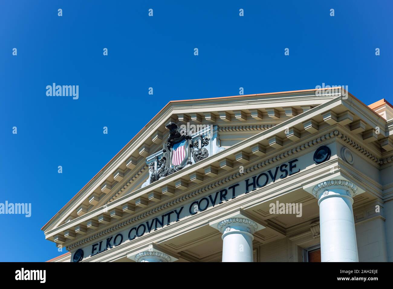 Elko, Nevada - August 14, 2013: Eaves and Gable Above the Entrance of ...