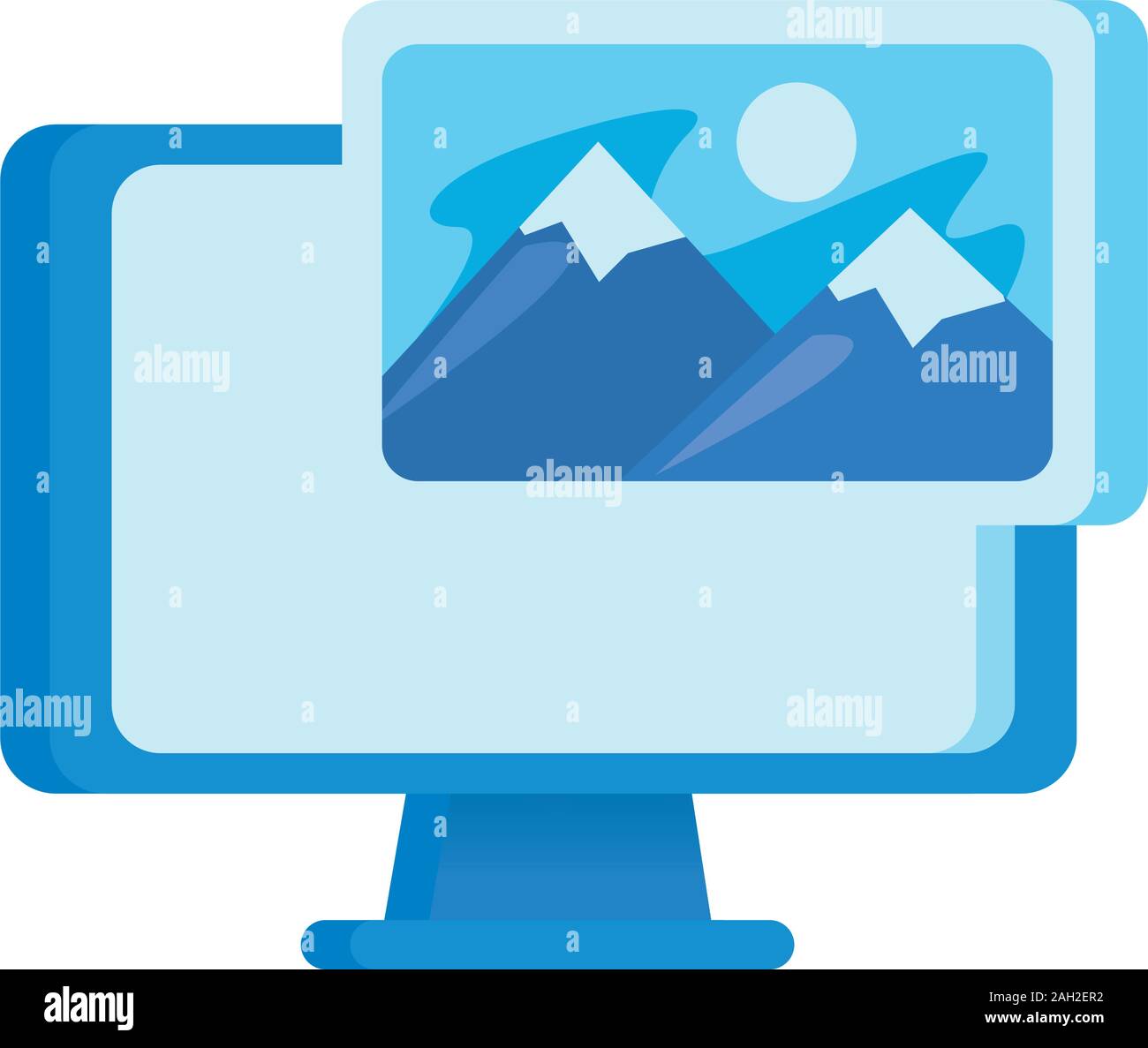 desktop computer display with picture file Stock Vector Image & Art - Alamy
