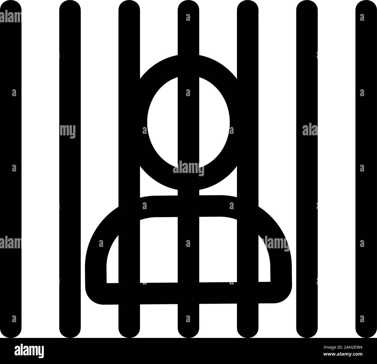man in prison icon vector. Isolated contour symbol illustration Stock ...