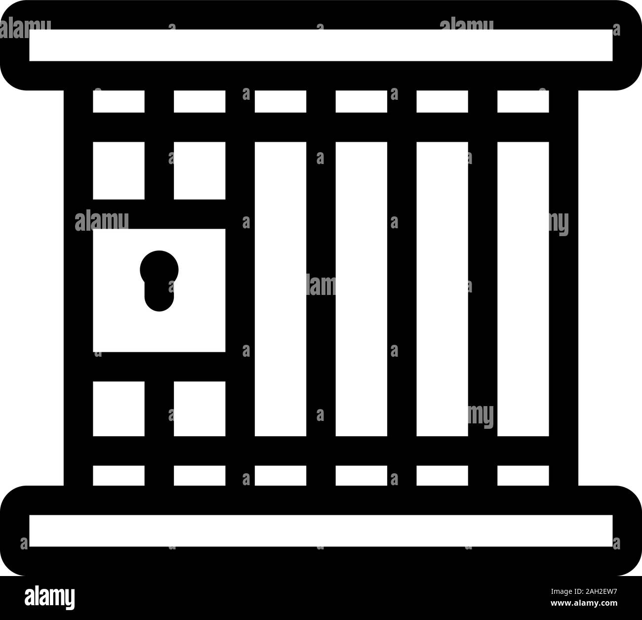 Prison cell icon vector. Isolated contour symbol illustration Stock ...
