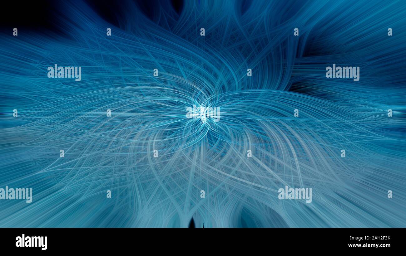Abstract design of blue twisted light fibers Stock Photo - Alamy