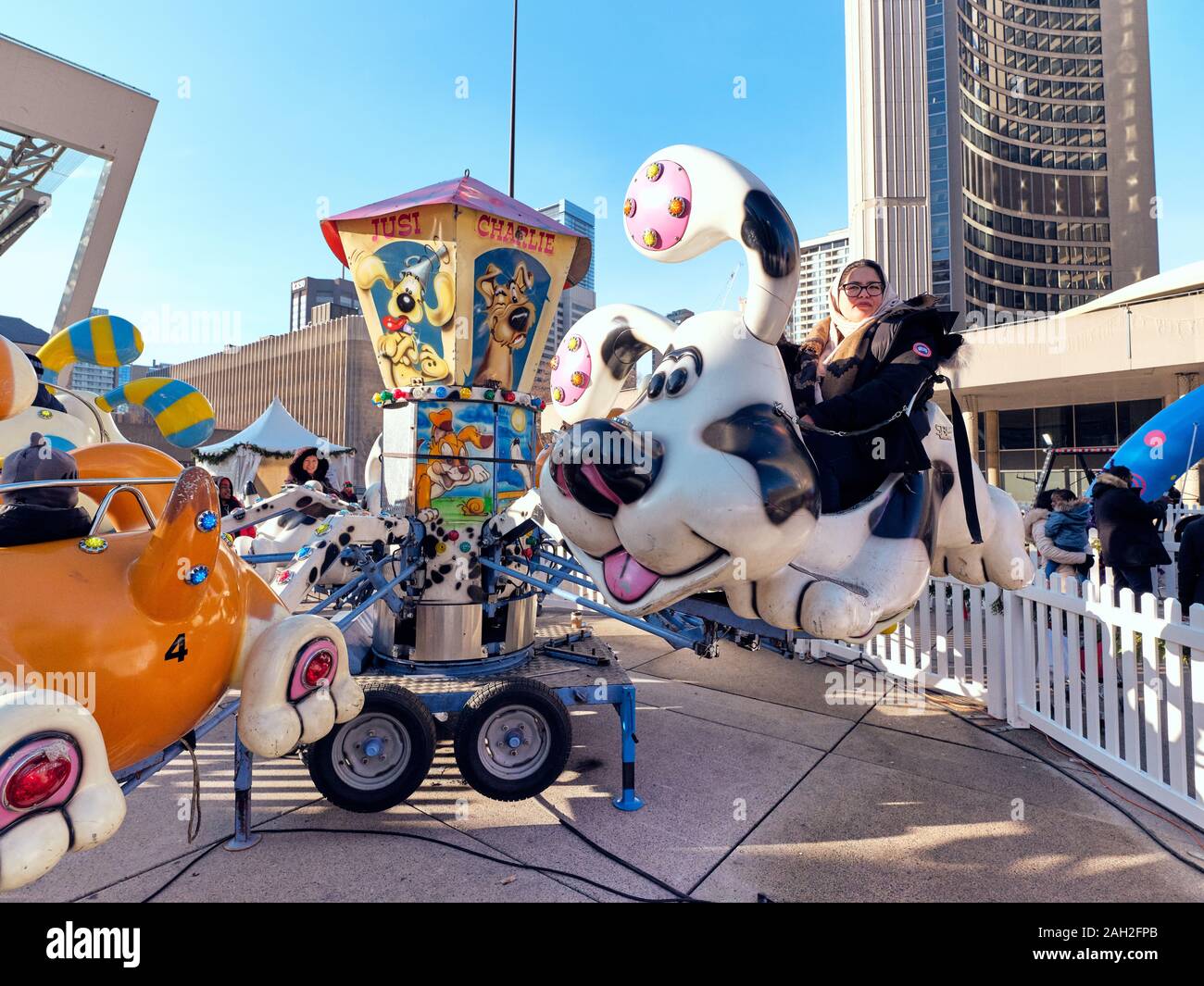 Toronto winter carnival in Nathan Phillips Square City Hall Stock Photo ...