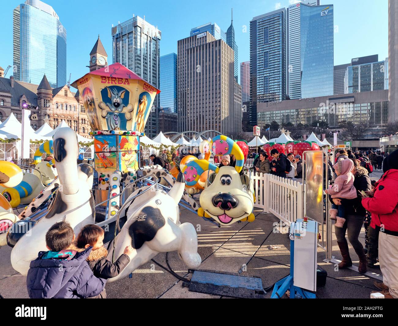Toronto winter carnival in Nathan Phillips Square City Hall Stock Photo ...