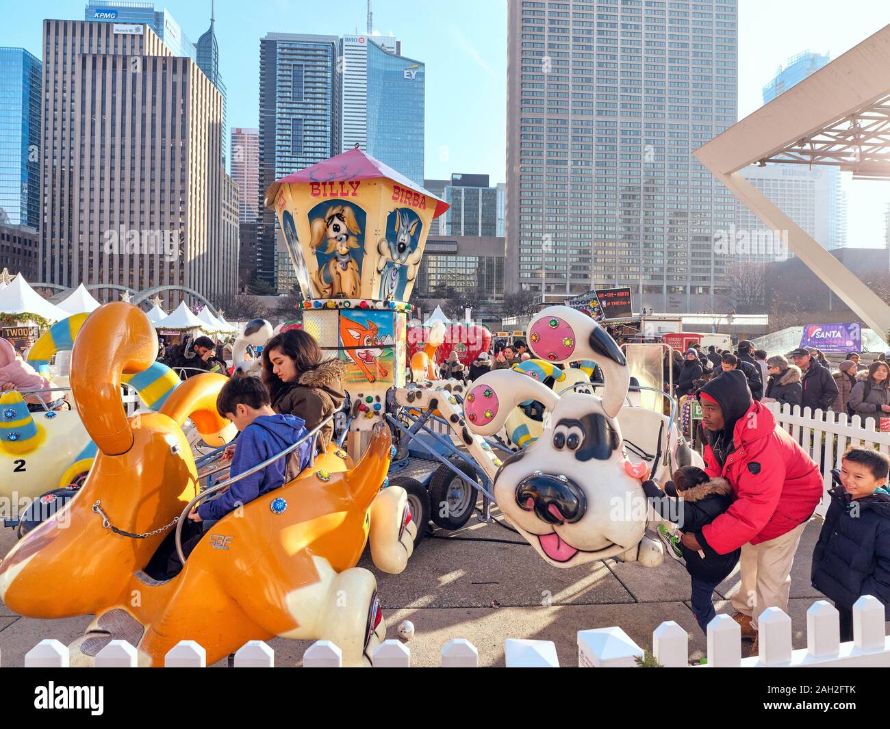 Toronto winter carnival in Nathan Phillips Square City Hall Stock Photo ...