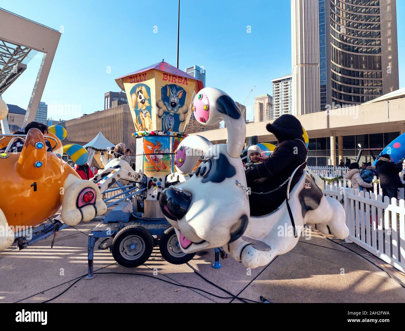 Toronto winter carnival in Nathan Phillips Square City Hall Stock Photo ...