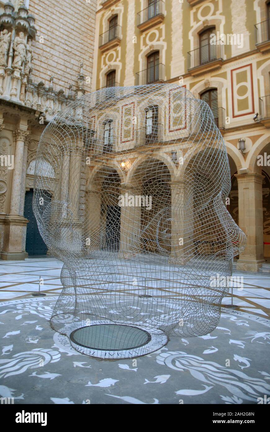 Entrance to Basilica of Santa Maria, Monserrat Monastery, Catalunya ...