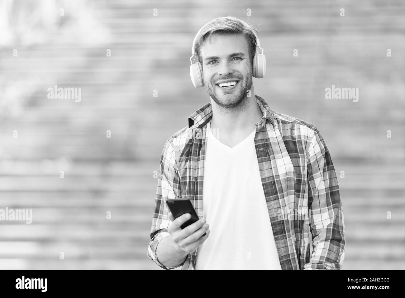Student headphones Black and White Stock Photos & Images - Alamy