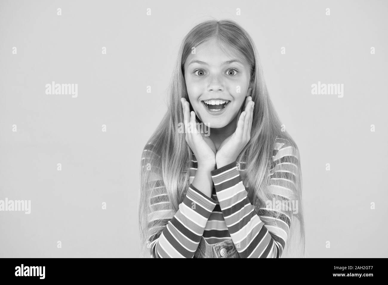 childhood happiness. surprised hipster girl. optimist concept. small ...