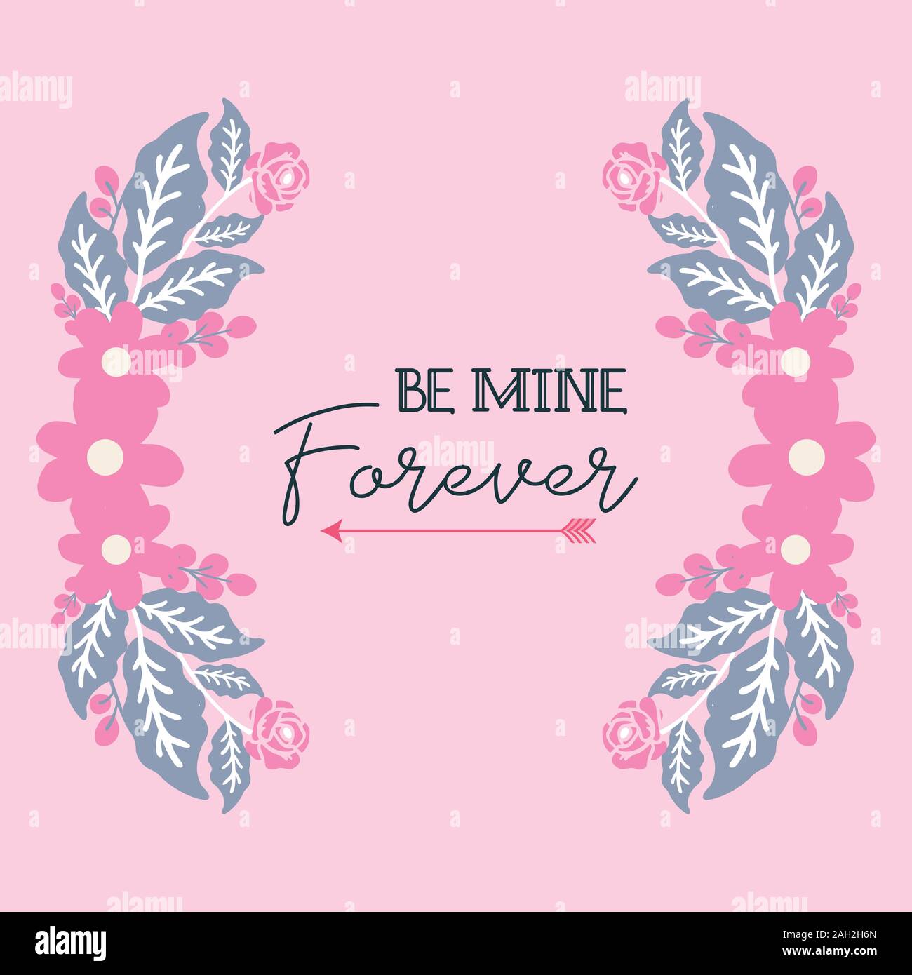 Sweet pink background, with seamless floral frame, for card decor be ...