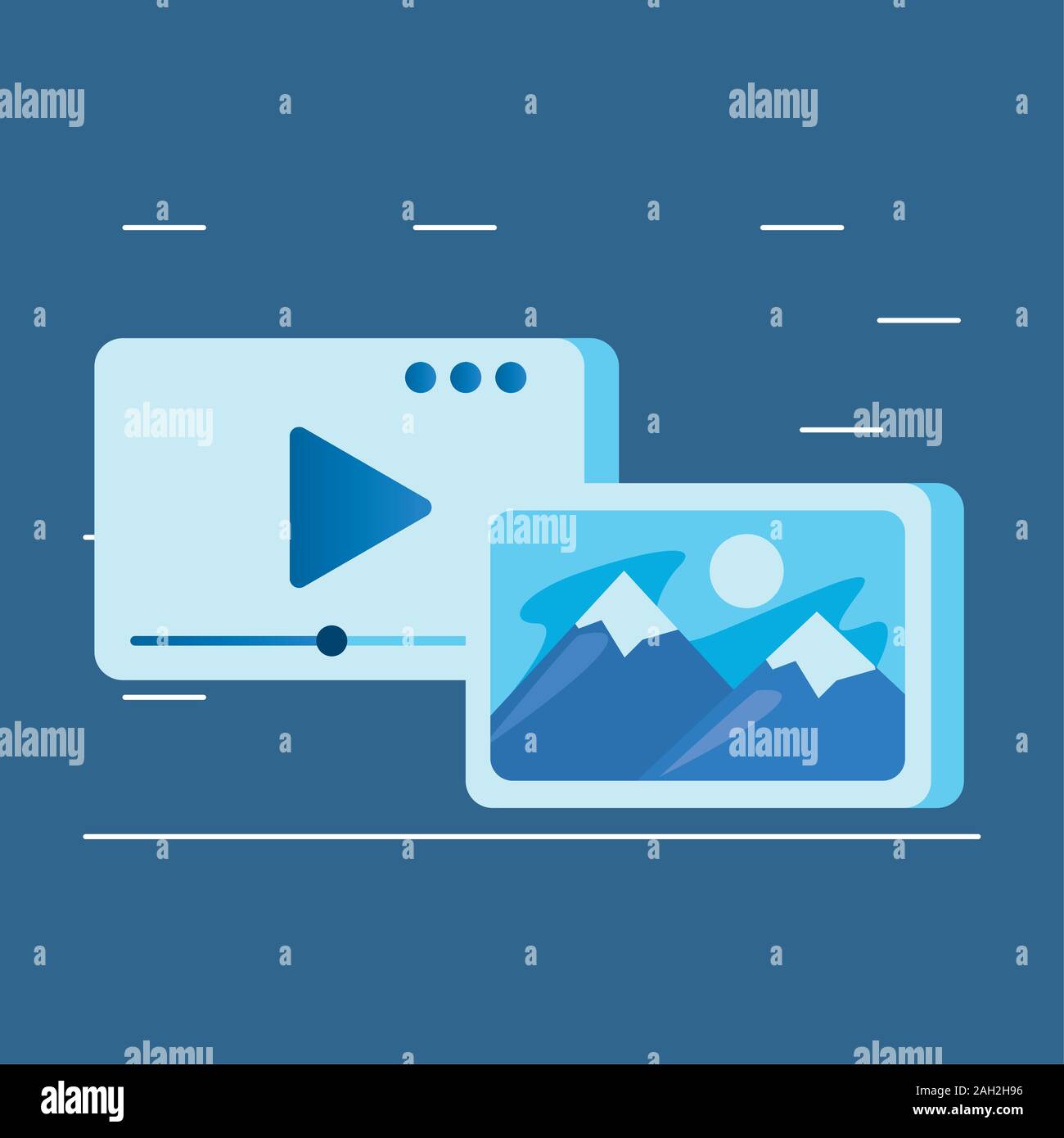 media player template with play button and picture Stock Vector Image ...