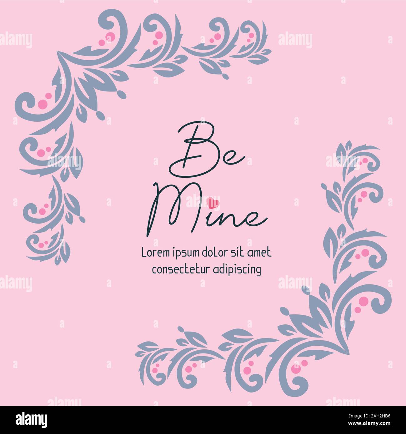 Beauty seamless leaves frame, for card template be mine. Vector Stock ...