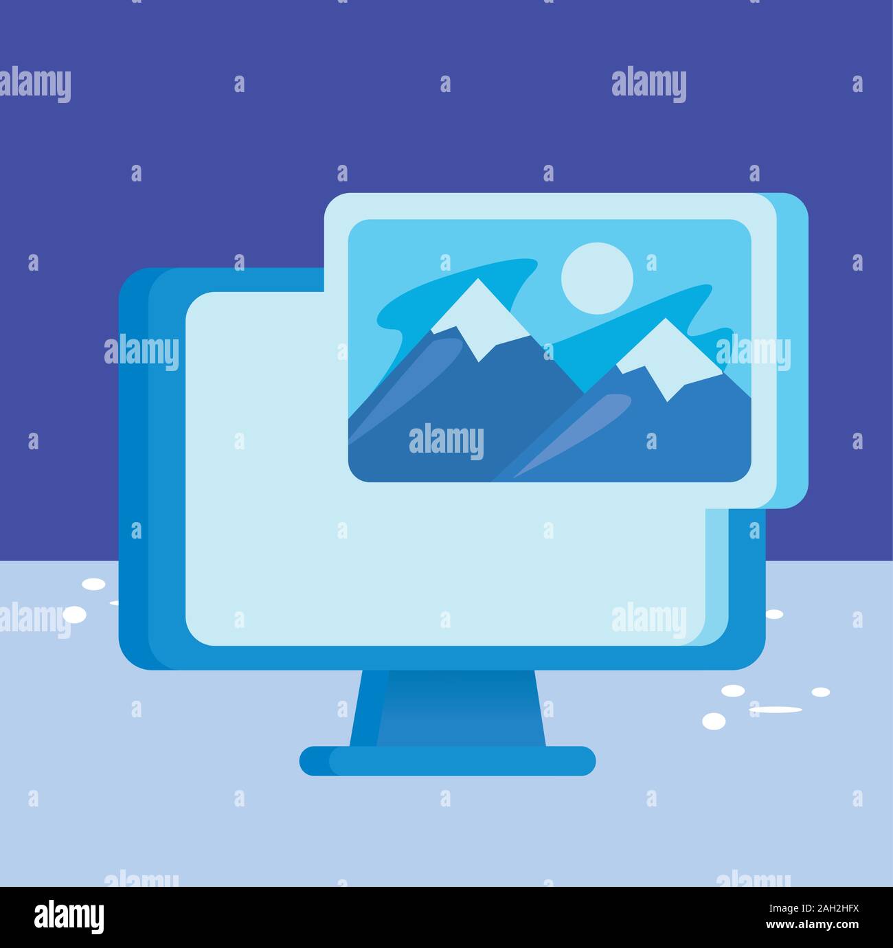 desktop computer display with picture file Stock Vector Image & Art - Alamy