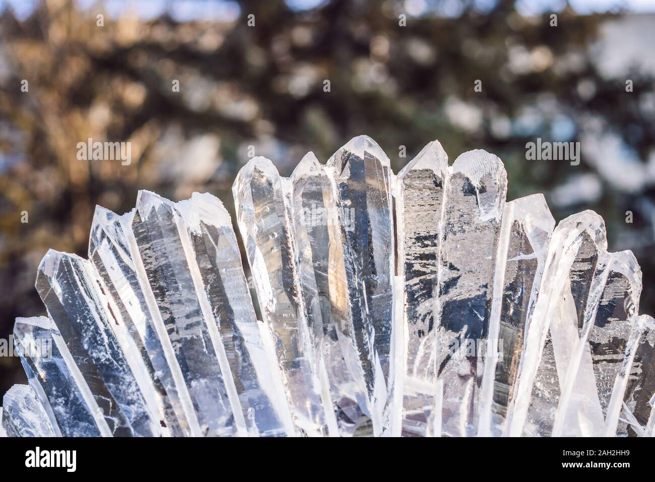 Ice statue made of ice on a frosty winter day Stock Photo - Alamy