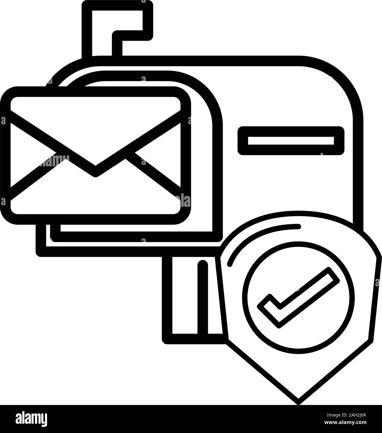 envelope mail in mailbox with check symbol Stock Vector Image & Art - Alamy