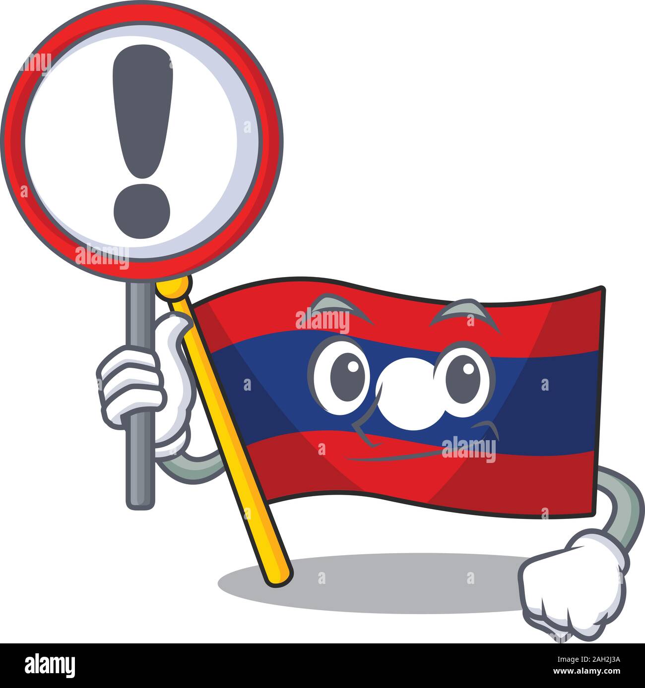 Cartoon design of flag laos Scroll raised up a sign Stock Vector Image ...