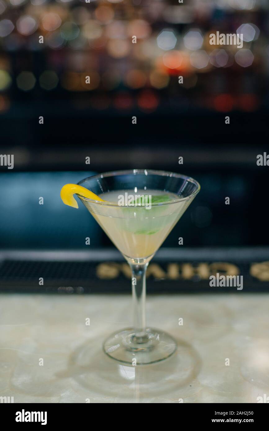 Classic daiquiri on the bar background. Luxury craft drink concept ...