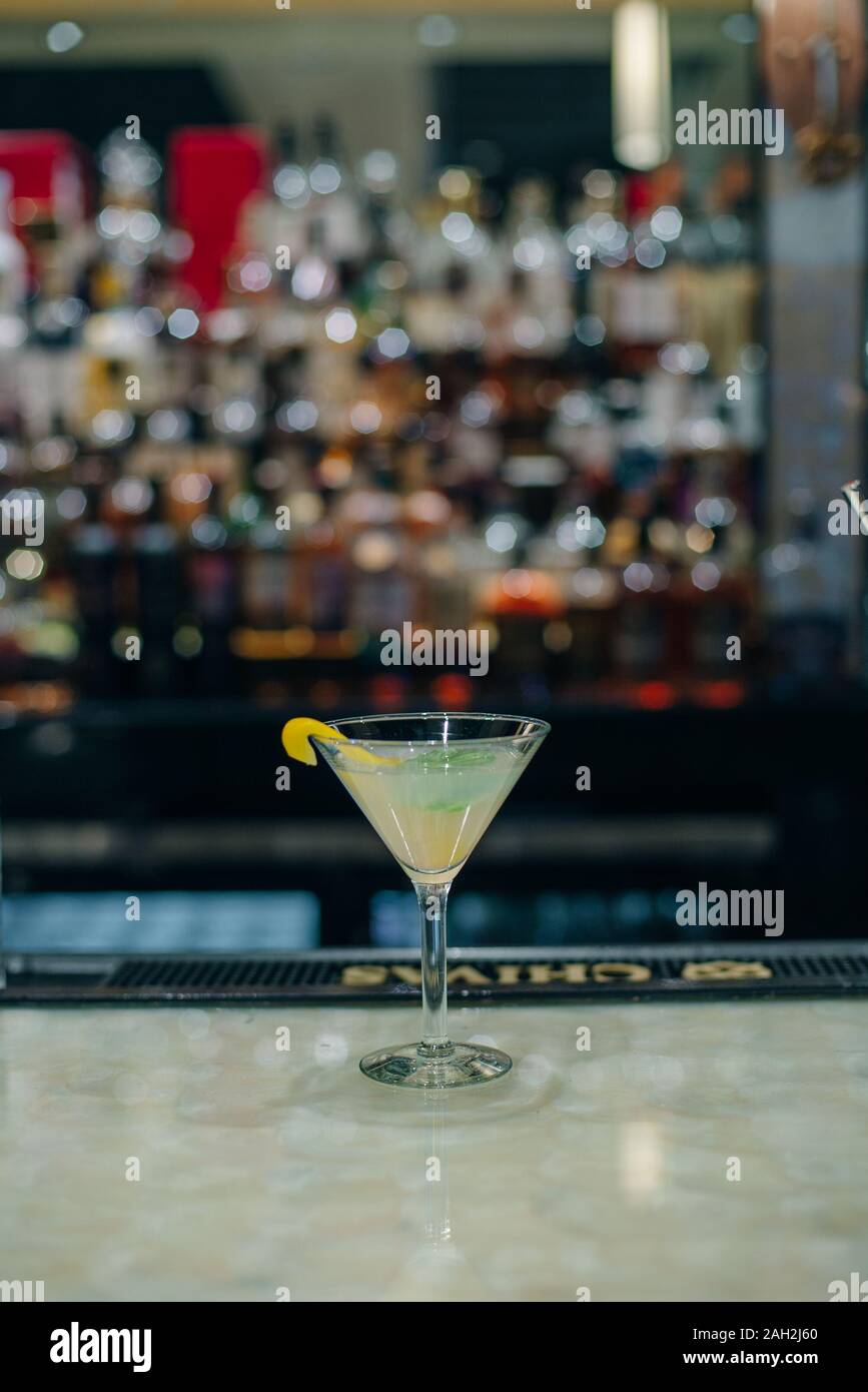 Classic daiquiri on the bar background. Luxury craft drink concept ...