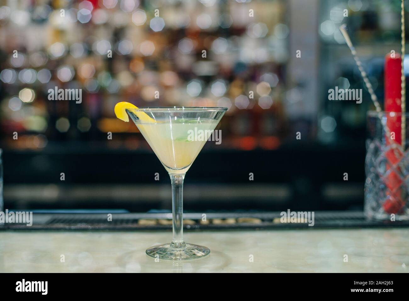 Classic daiquiri on the bar background. Luxury craft drink concept ...