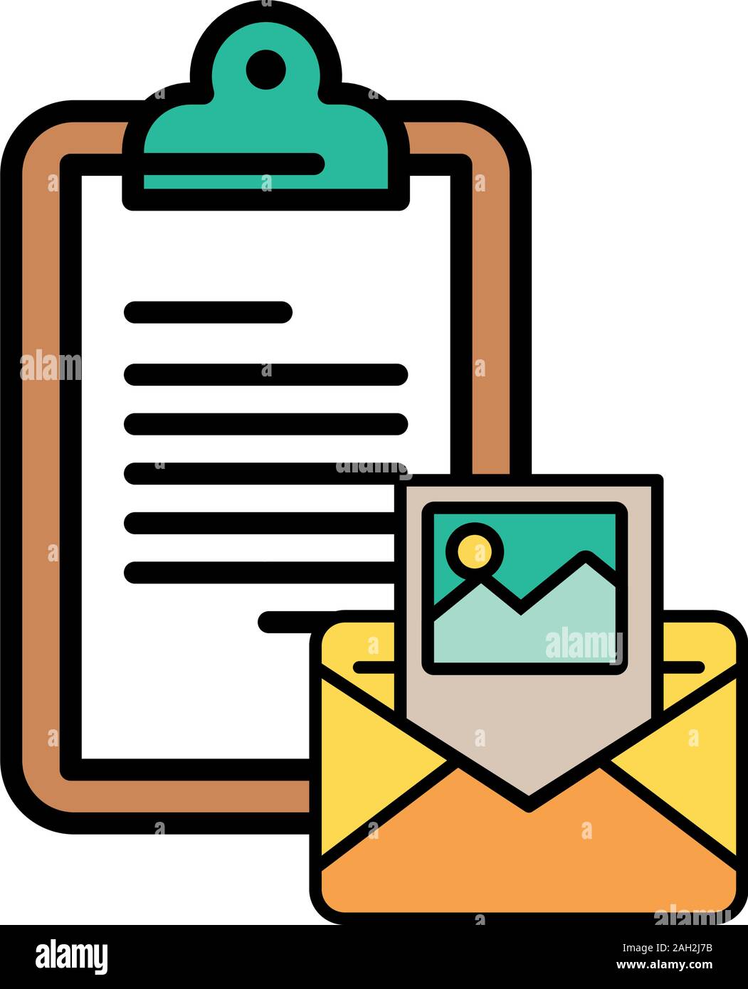 envelope mail with checklist postal service Stock Vector Image & Art ...