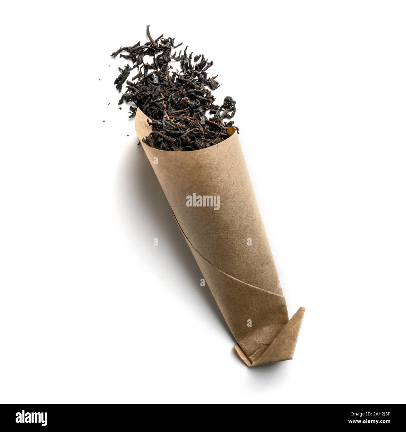 Black tea top view on white background Stock Photo - Alamy