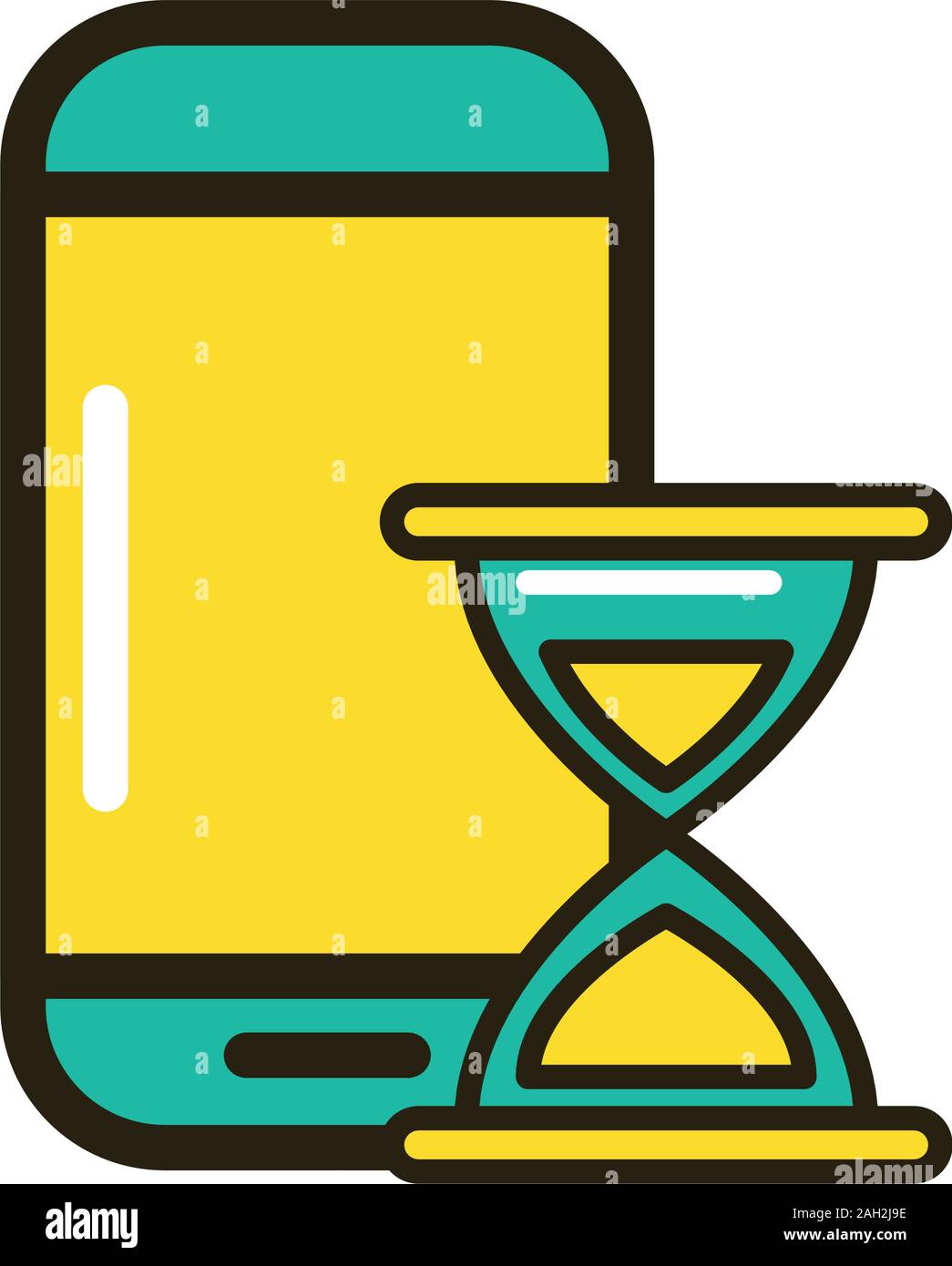 smartphone device with hourglass timer Stock Vector Image & Art - Alamy