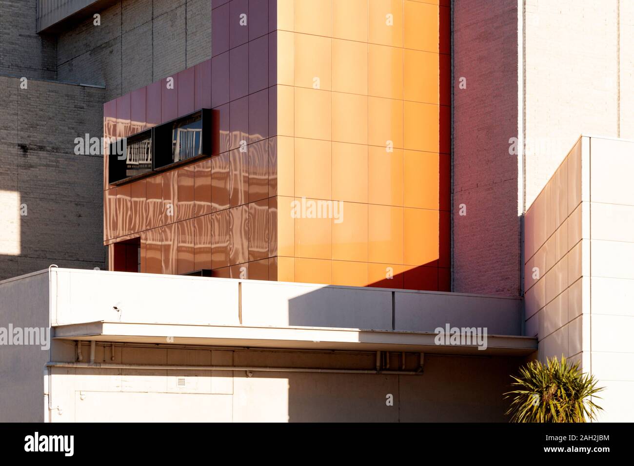 Element of contemporary concrete building and facade cladding with ...