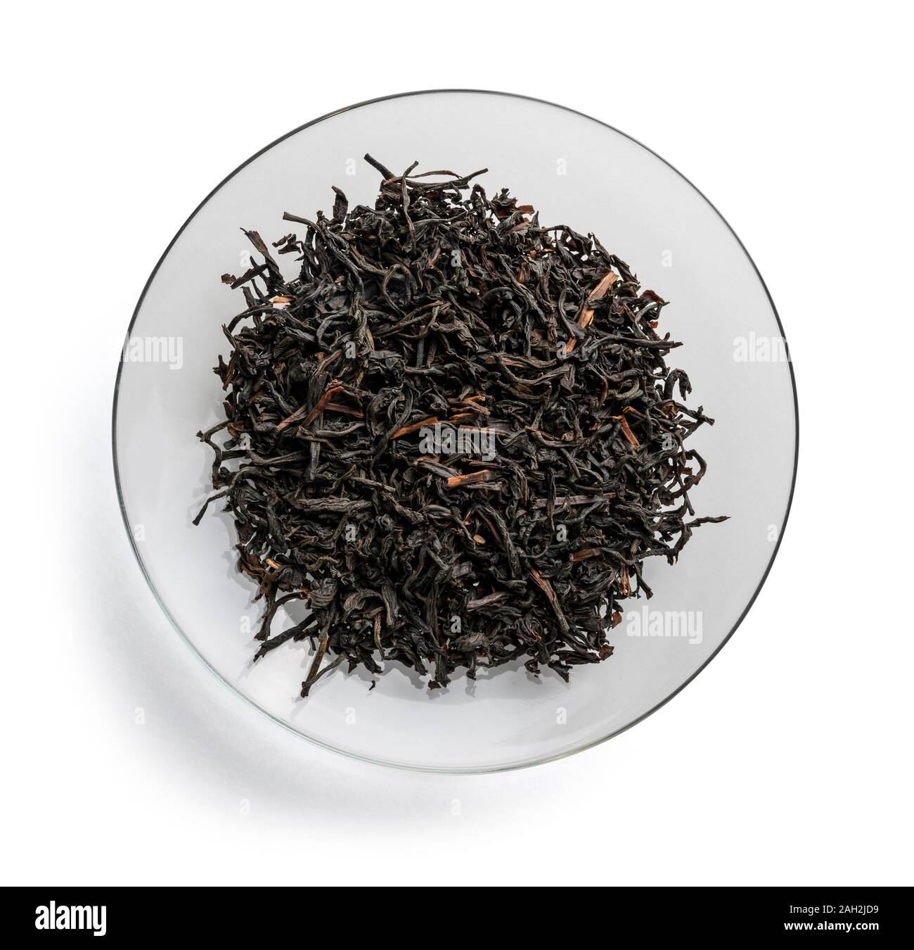 Black tea top view on white background Stock Photo - Alamy
